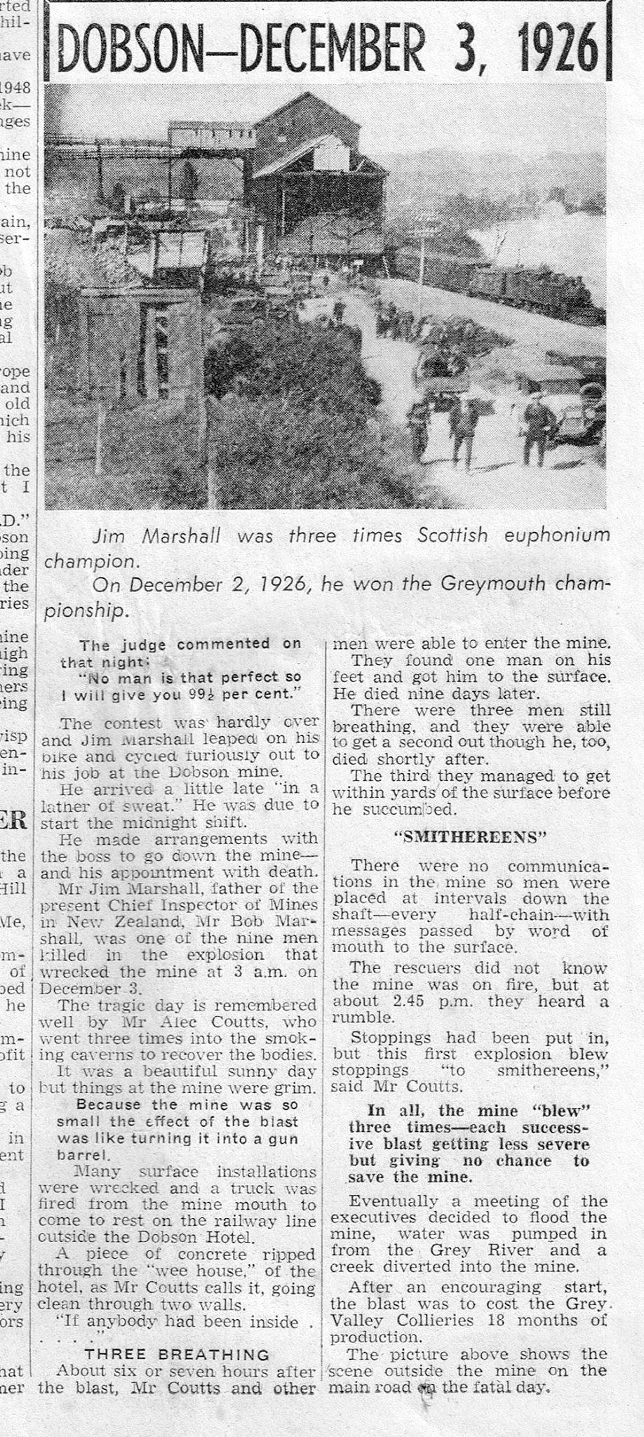 Report on Dobson Mine Explosion. | West Coast New Zealand History