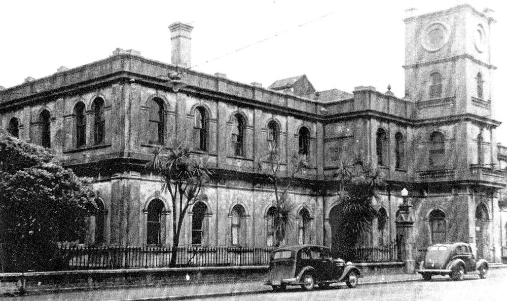 Greymouth Town Hall - Present site of Greymouth Library. Burnt down ...