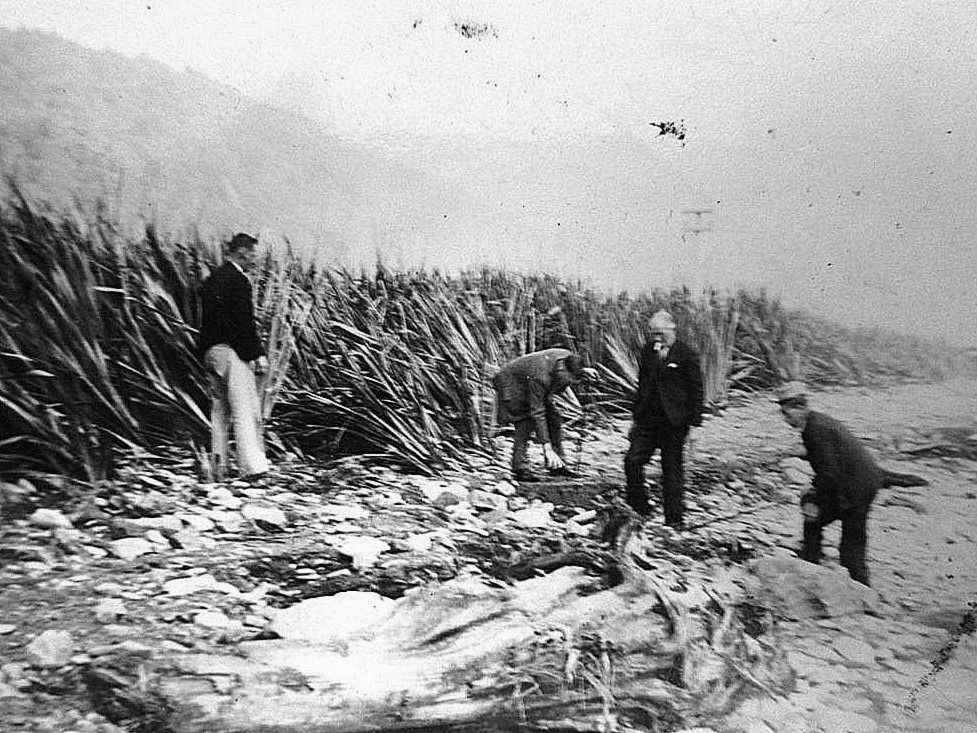 Clearing the old coastal road at Barrytown after heavy seas. | West ...