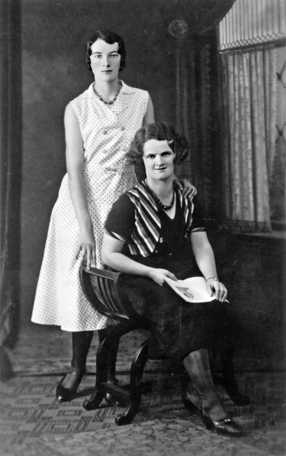 Jane Molloy, seated, and her cousin and best friend Molly Mears.1932 ...