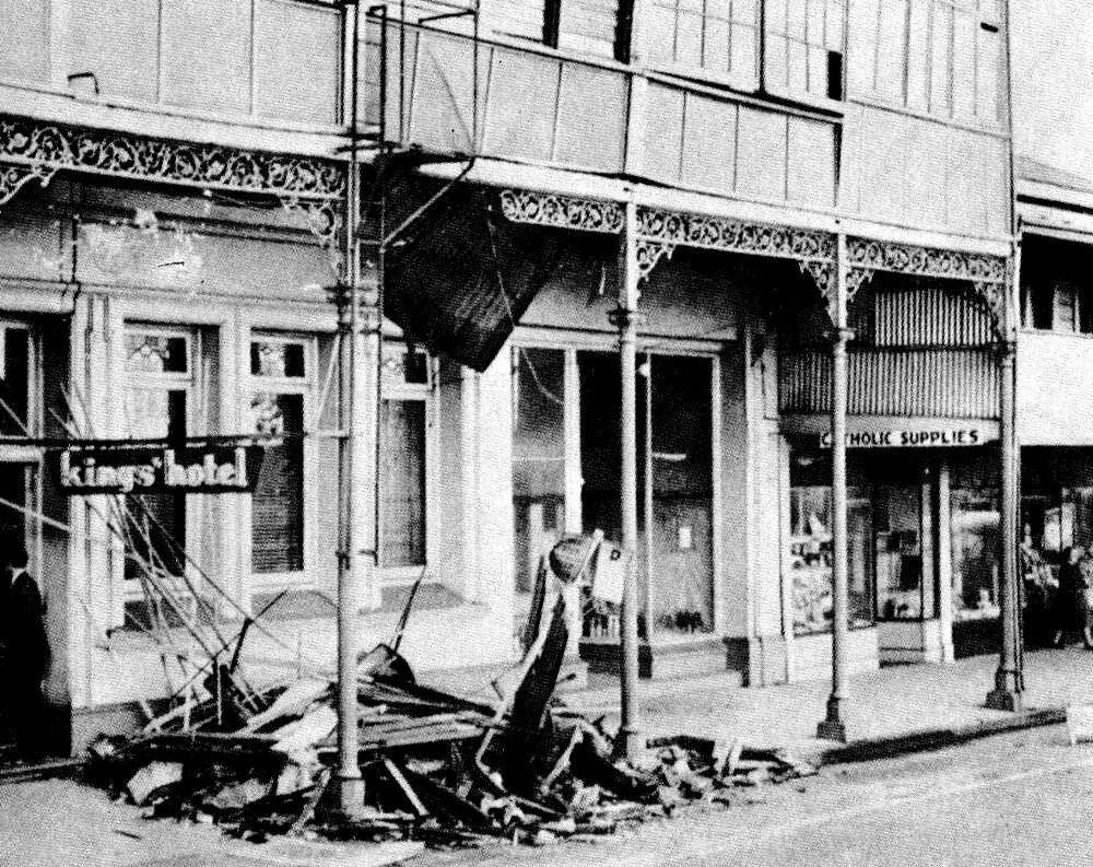 Kings Hotel Greymouth after Inangahua earthquake.1968. | West Coast New ...