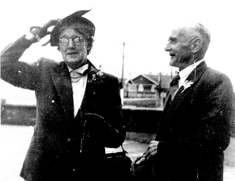 May and Jack Coghlan at Westport Airport. | West Coast New Zealand History