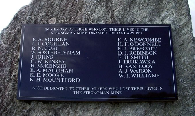 Strongman Mine memorial. | West Coast New Zealand History