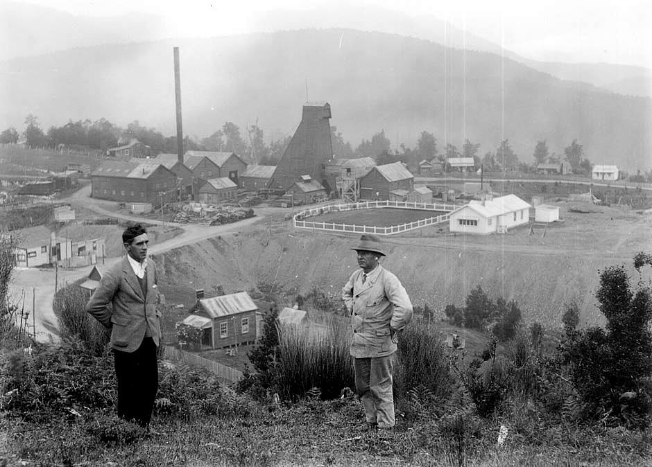 Joseph Divis and a companion overlooking the headworks for the ...