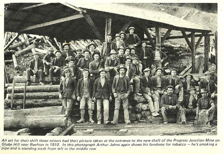 Miners, including Arthur Johns at the Progress Junction Mine on Globe ...