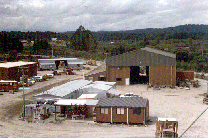 Grey River Gold Dredge site, taken from upper level of the gold dredge ...