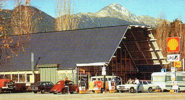 Springs Junction Petrol Station postcard. | West Coast New Zealand History