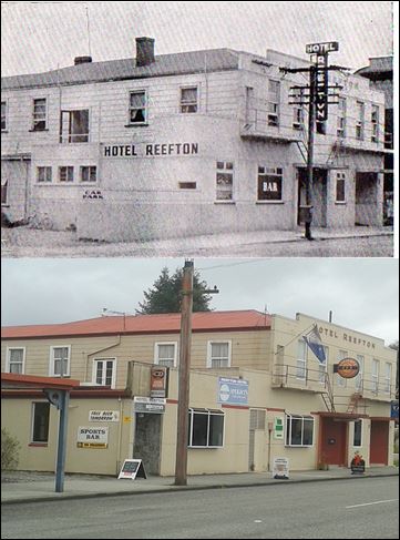 Hotel Reefton in Broadway, then and now. | West Coast New Zealand History