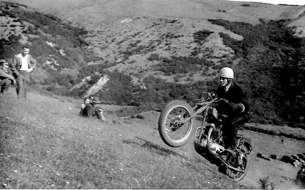 Colin Mackey, of the West Coast Motorcycle Club,in a hill climb at Cust ...